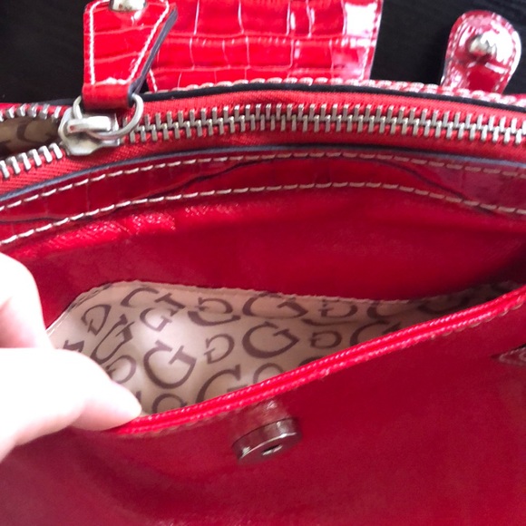 Guess | Bags | Guess Red Handbag Purse Lots Of Pockets Medium | Poshmark